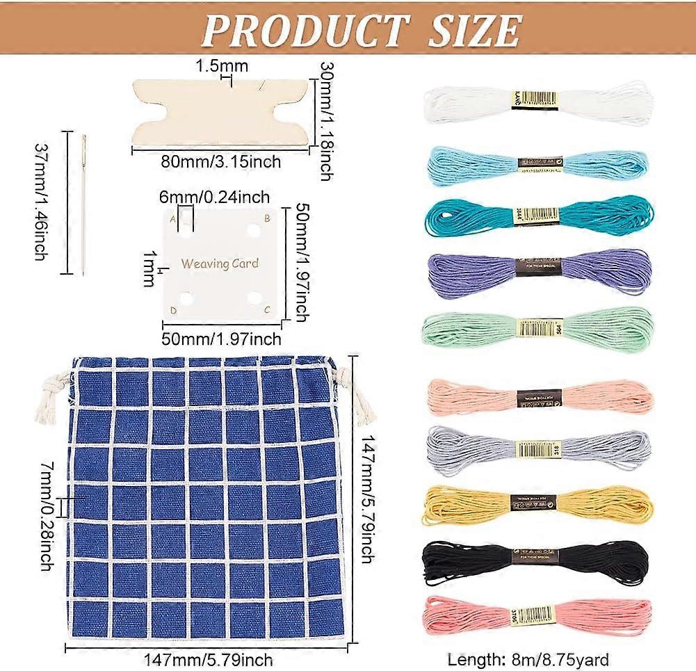 1 Set Tablet Weaving Cards Kit Weaving Card Paper Loom Cards with Wood ...