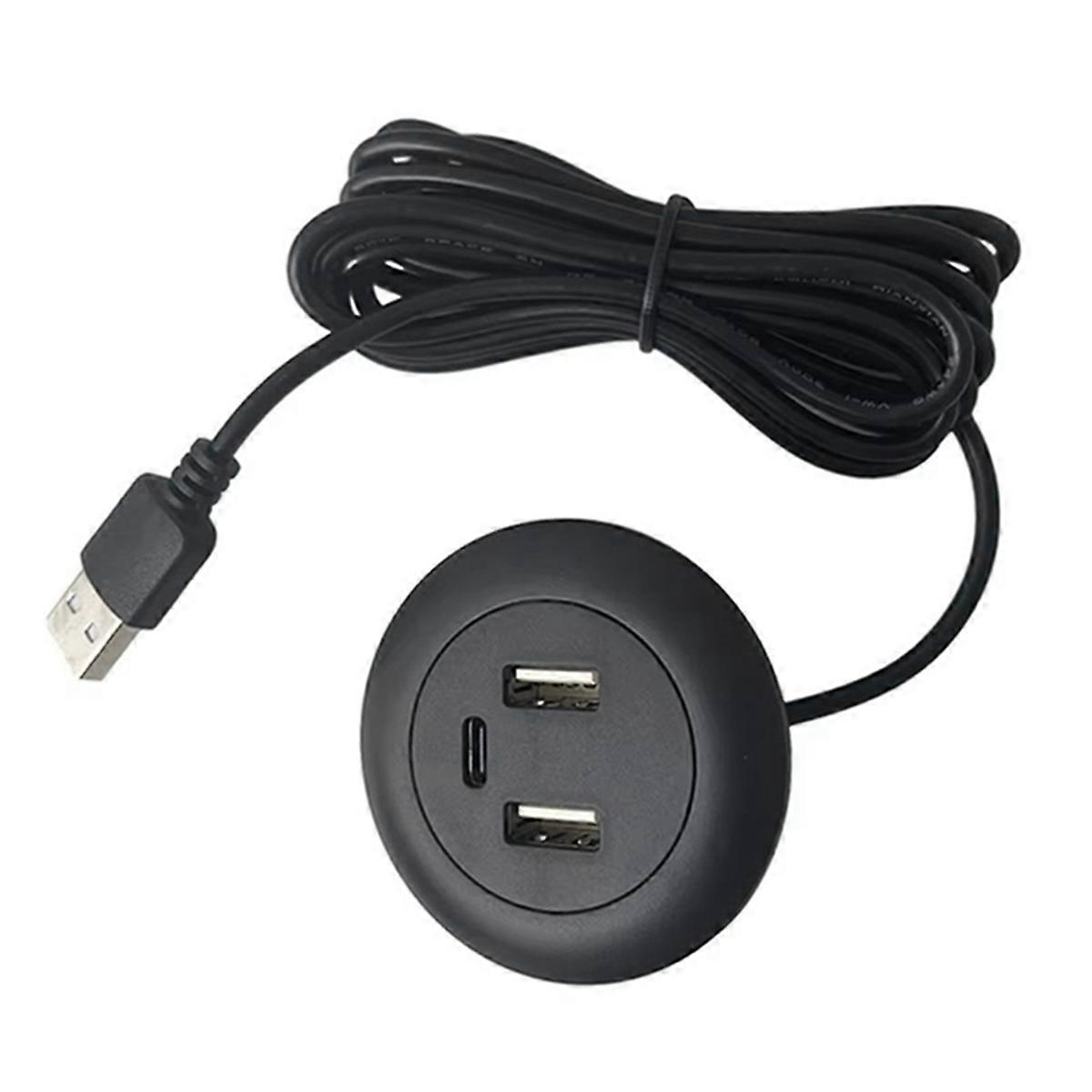 Desktop Hole Embedded USB Hub Type-C, 3 in 1 Splitter | Fruugo UK