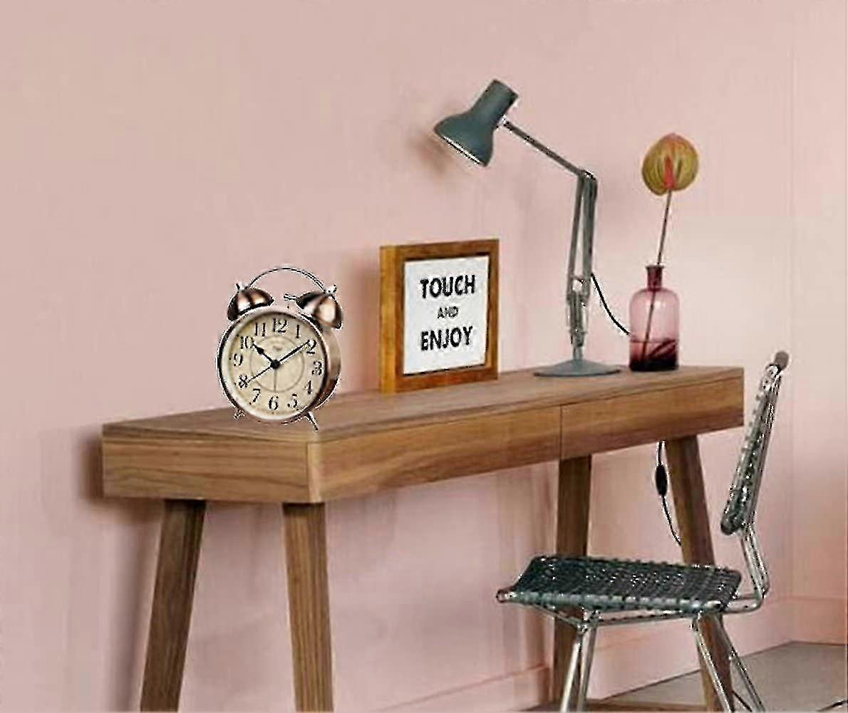 Retro Desk Clock, Loud Alarm, Non-Ticking, Bell Movement | Fruugo UK