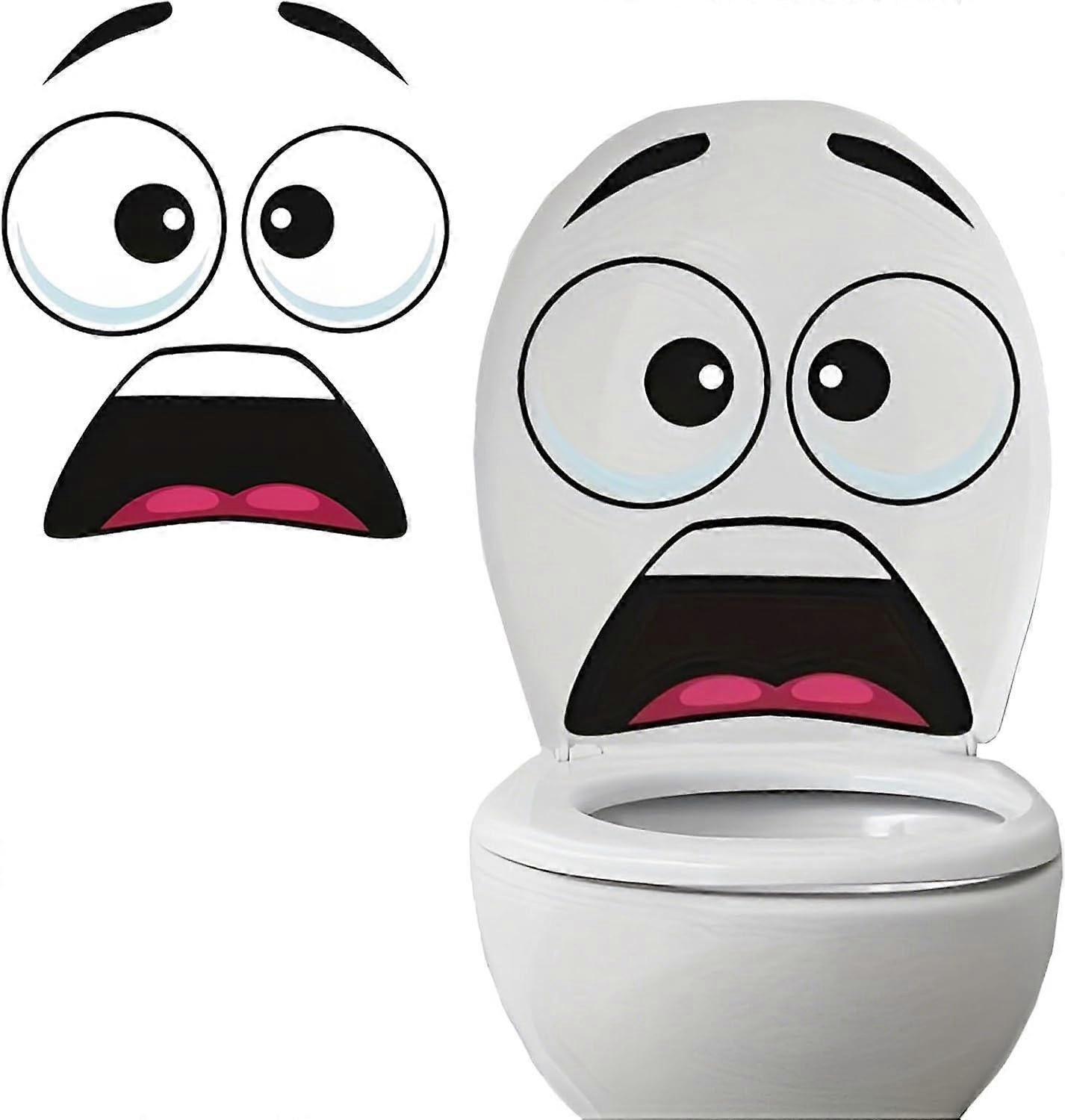 Surprised Face Toilet Decal, Funny Toilet Stickers for Bathroom | Fruugo UK
