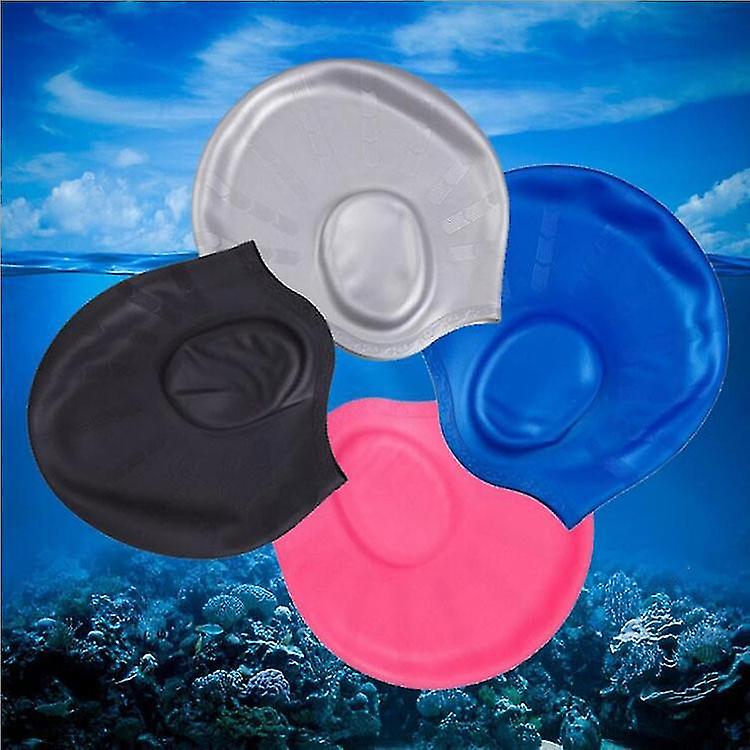 Sports Waterproof Swim Pool Cap Flexible Silicone Gel Ear Bathing ...