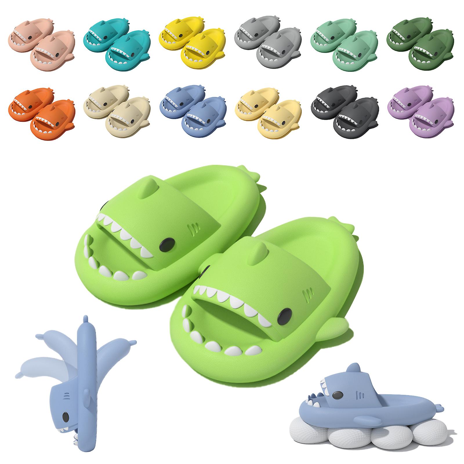 Cute Shark-themed Slippers And Slides - Unisex Cartoon Cloud Shark Design With Non-slip Soles ...