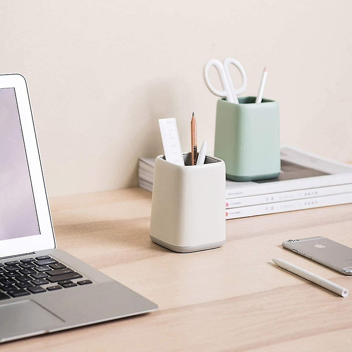 2 Pack Desk Pen Holder,two-tone Cute Pen Cup Makeup Brush Holder ...