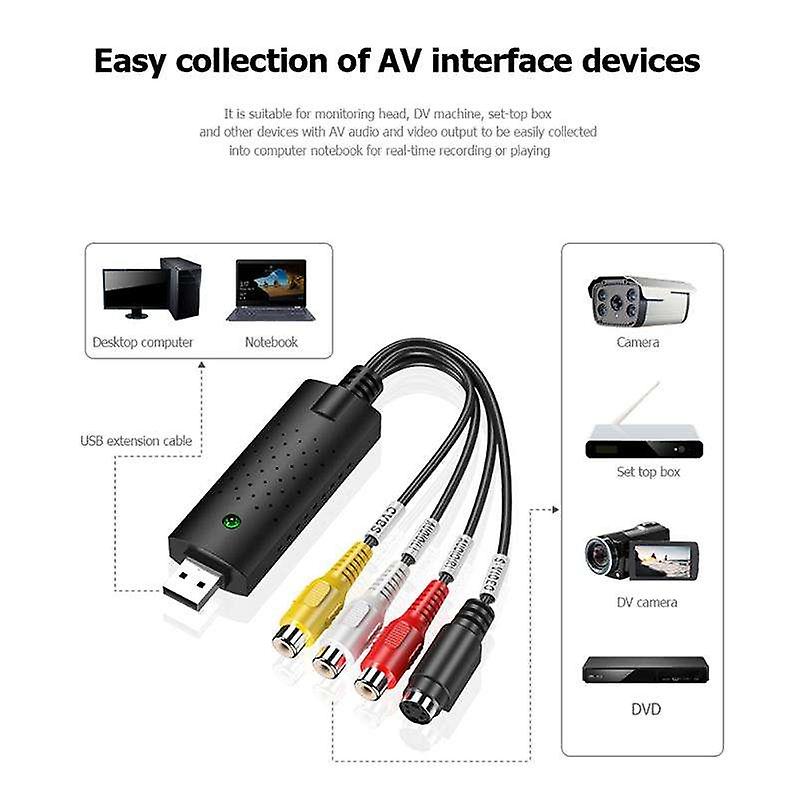Usb 2.0 To Rca Usb Adapter Converter Audio Video Capture Card Adapter ...