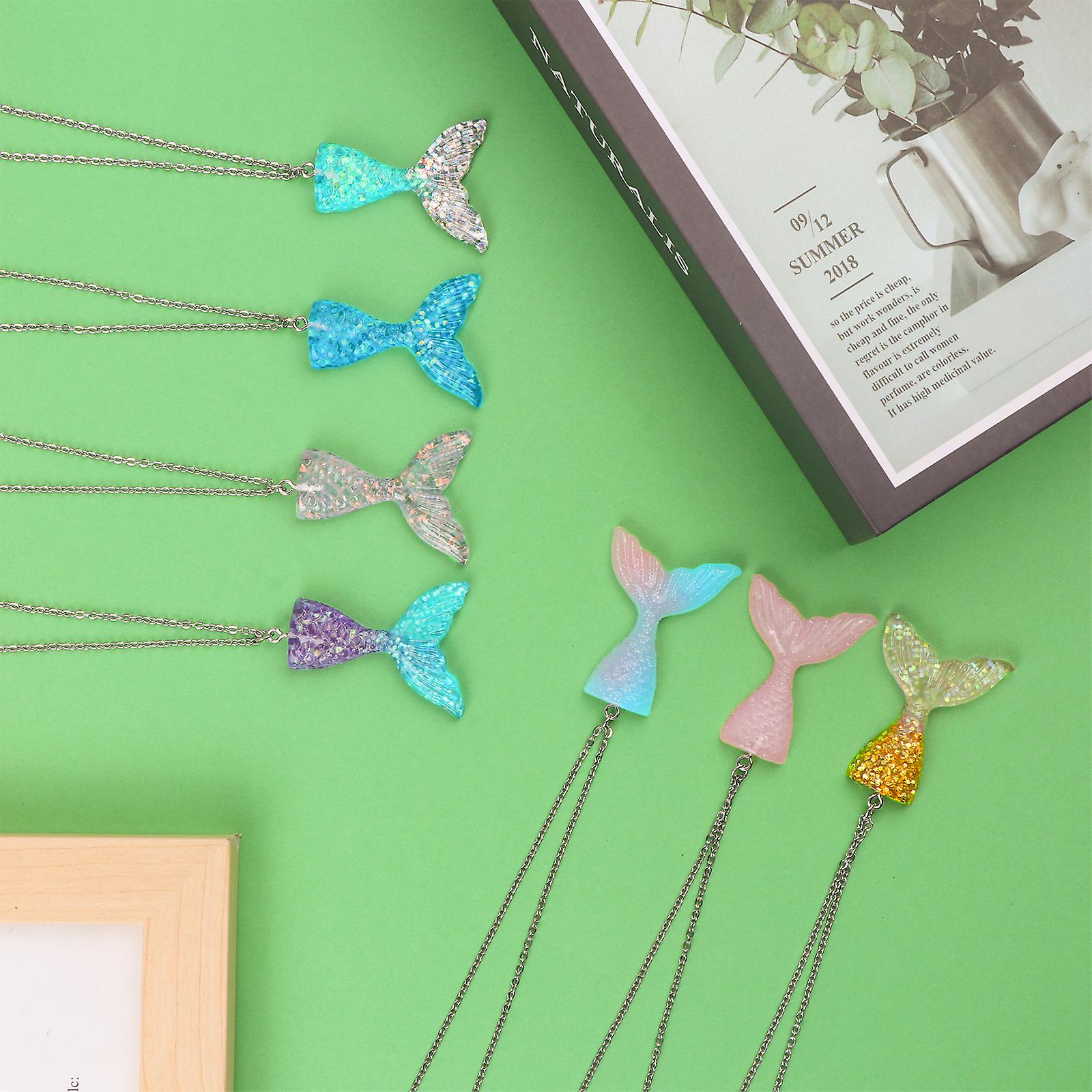 14 Pcs Mermaid Party Supplies Kit Mermaid Fishtail Necklace Gorgeous ...
