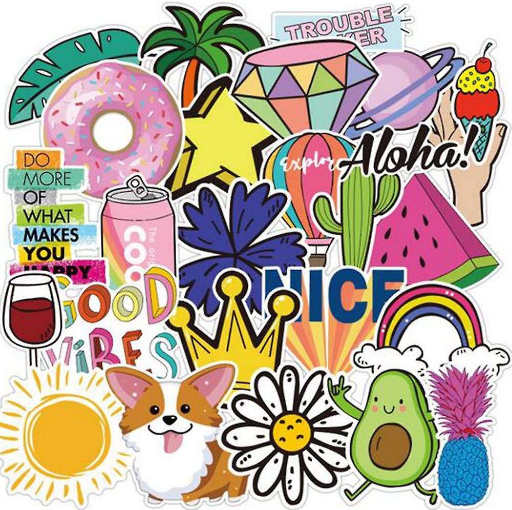 30 Pcs Mixed Stickers, Aesthetic Stickers, Cute Stickers, Vinyl ...