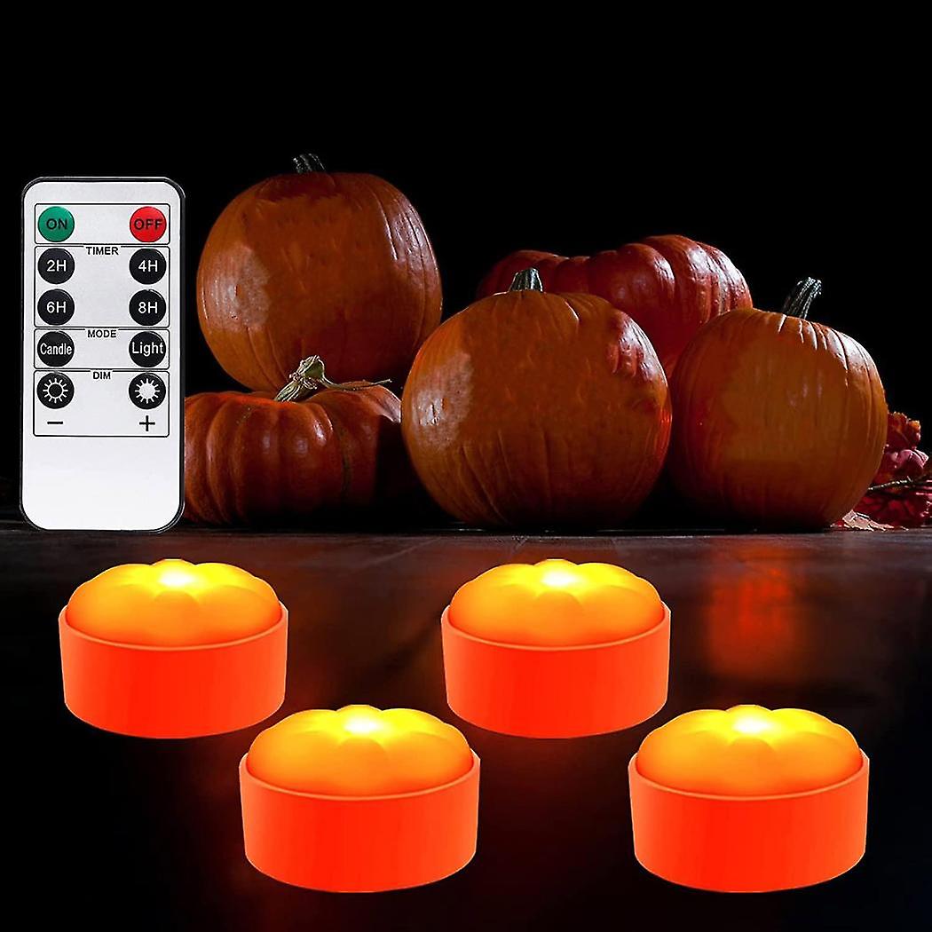 Led Pumpkin Lights With Remote Timer - Electric Flameless Candle With ...