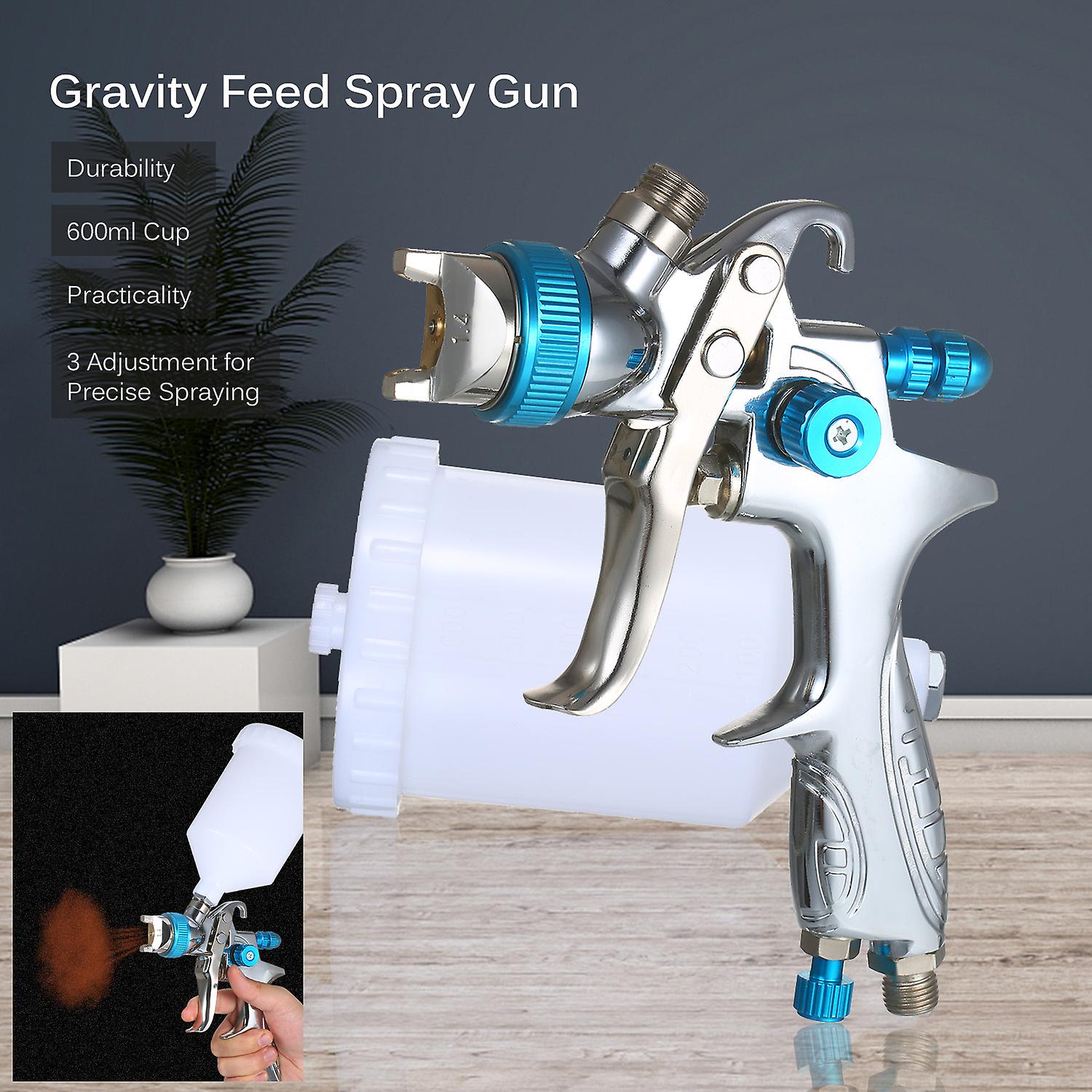 Spray Gun Gravity Feed Paint Sprayer With 600ml Cup | Fruugo UK