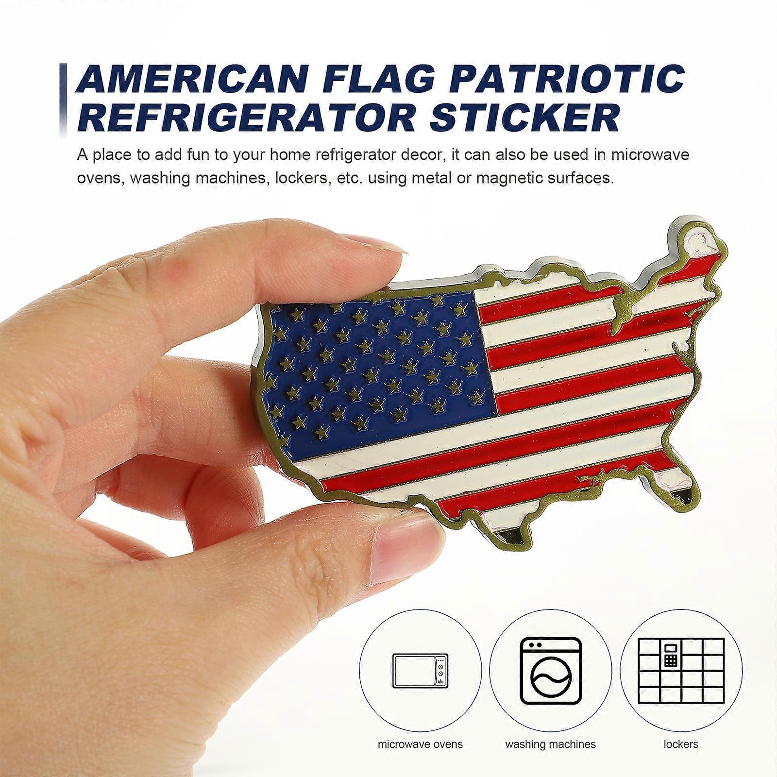 2pcs American USA Flag Map Refrigerator Stickers Patriotic Stars and ...