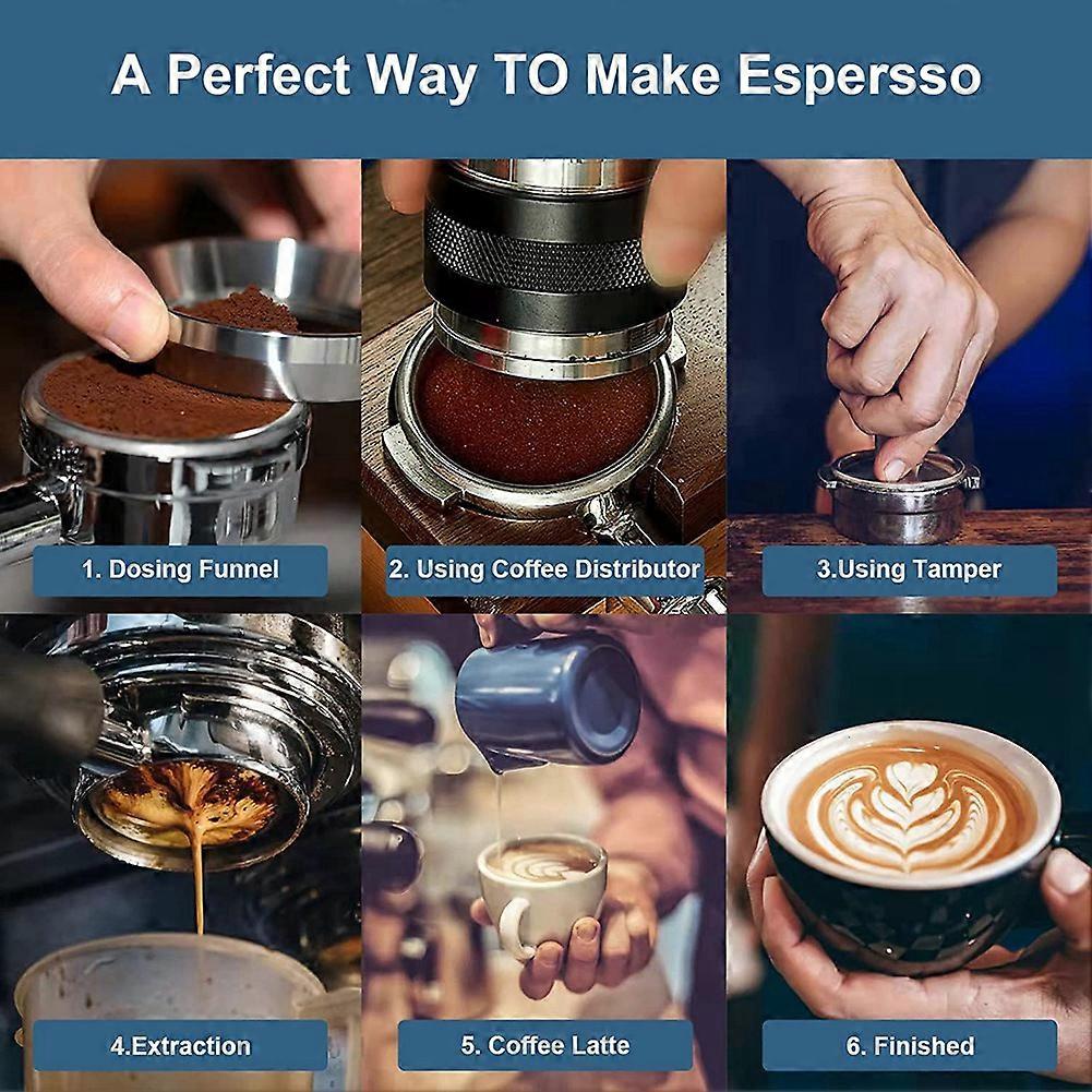 51Mm Espresso Dosing Funnel, Stainless Steel Coffee Dosing Ring Compatible with All 51Mm ...