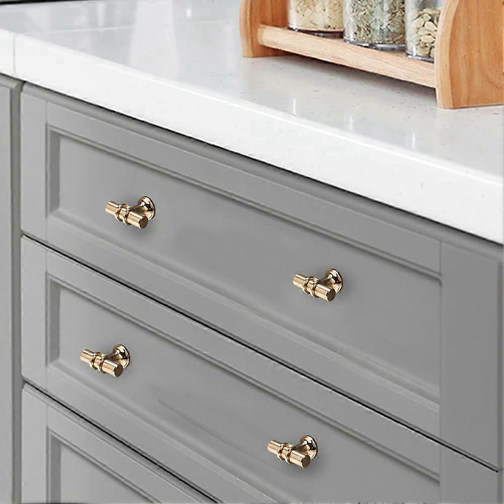 8 Packs Champagne Gold Cabinet Knobs Drawer Knobs Euro T Bar Cabinet Handles Modern Knobs for ...