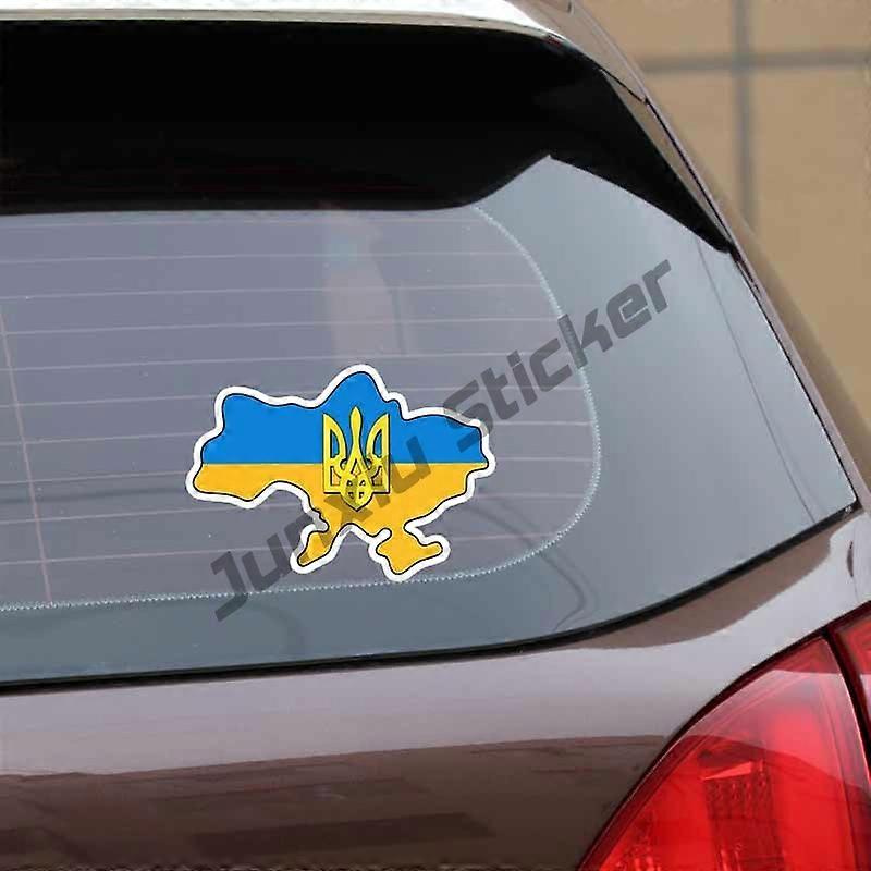 Coat of Arms of Ukraine Car Sticker Map Decal Ukrainian National Emblem ...