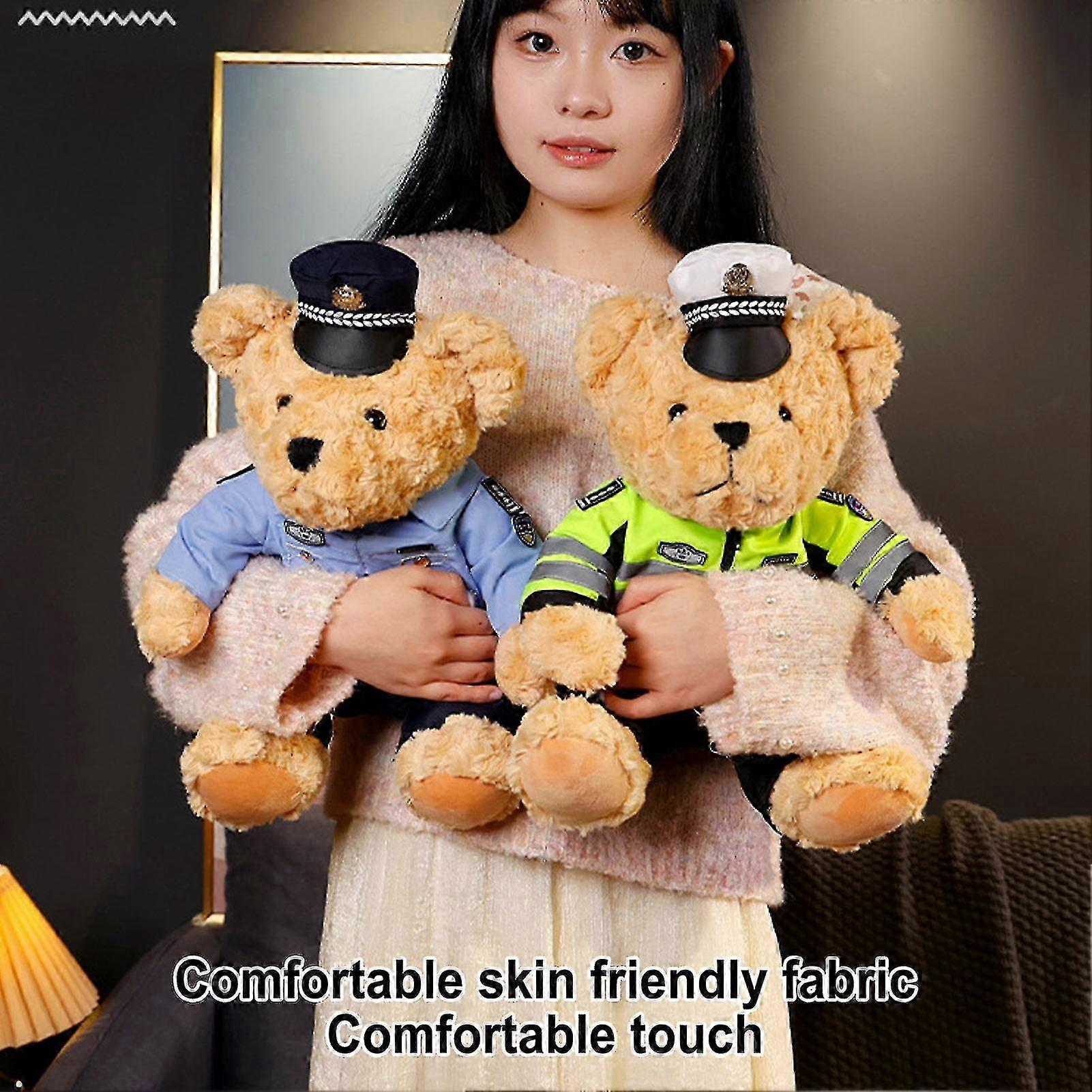 Police Teddy Bear Plush Bear Toy Stuffed Animal Furry Traffic Officer ...