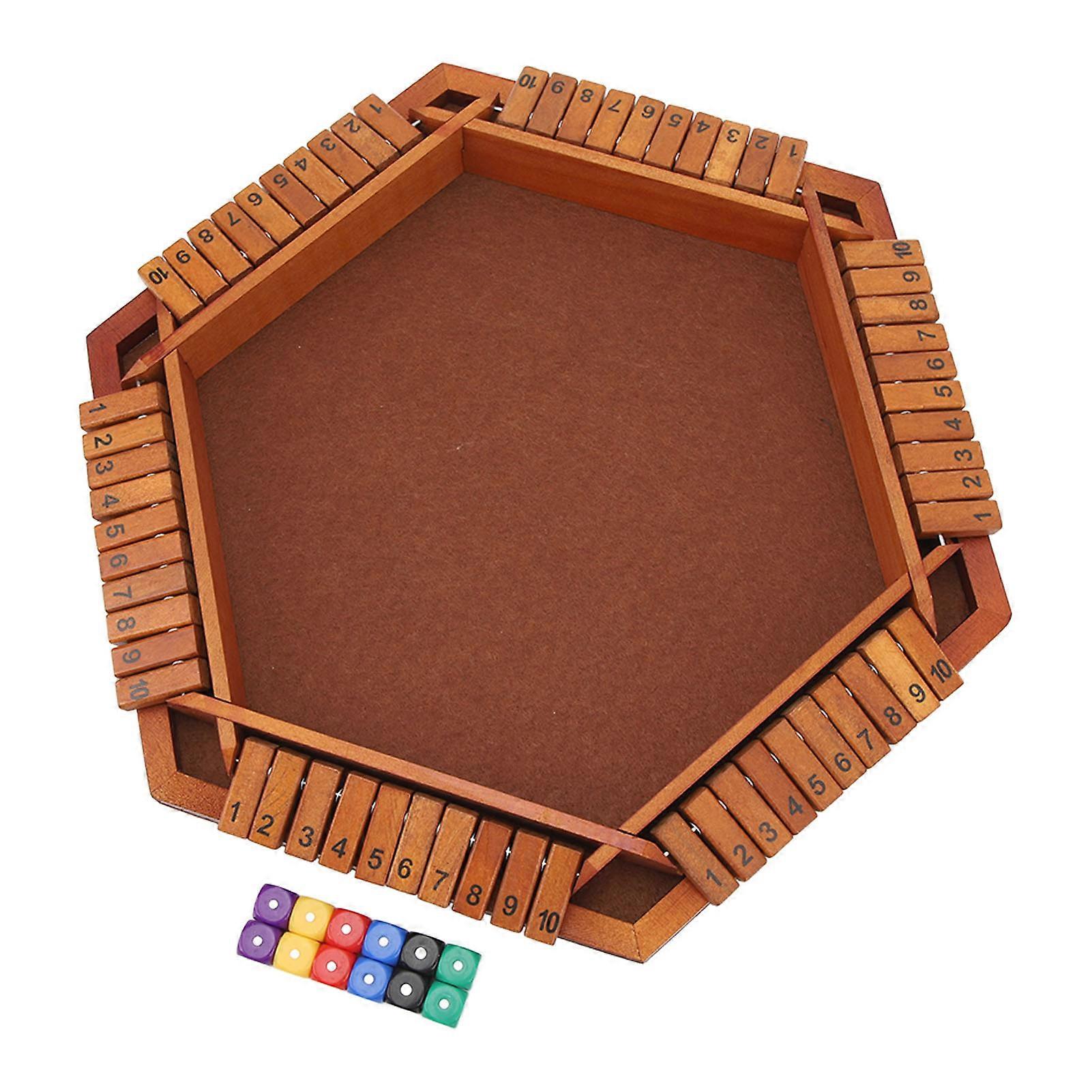 Wooden Board Game Math Box Dice Game Players Shut Family Table Board ...