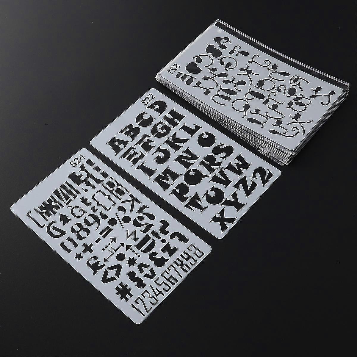 24 Pcs Stencils Kids Craft Drawing Painting Template Alphabet Stencil Drawing Art Craft Stencils ...