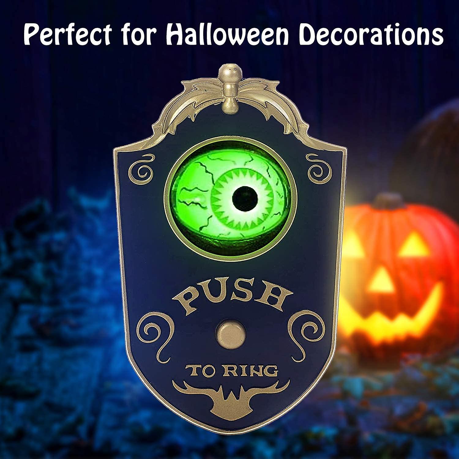 Halloween Decoration, Animated Lightup Talking Eyeball Doorbell For ...