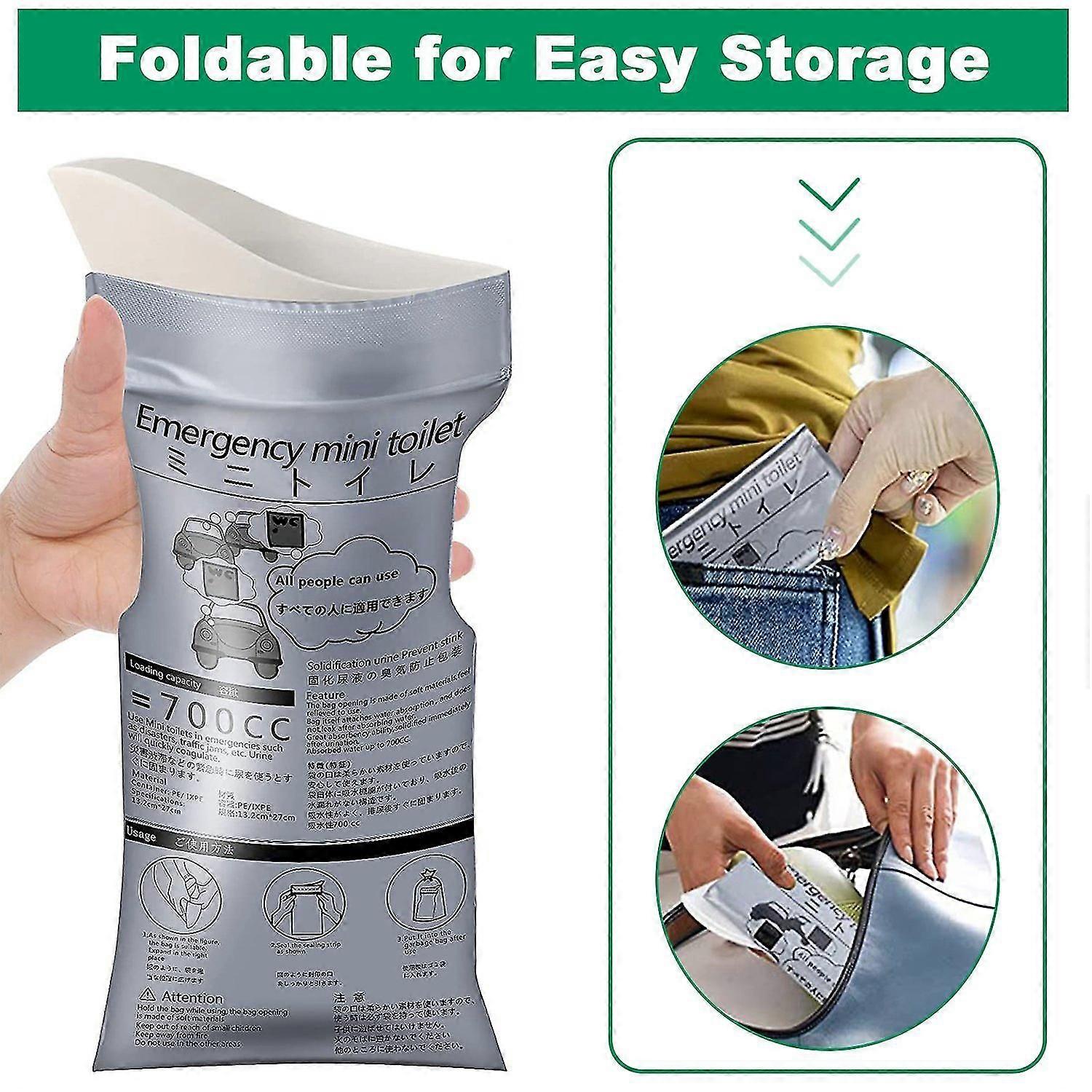 5 Pack Disposable Urine Bags Portable 700ML Travel Pee Bags for Outdoor ...