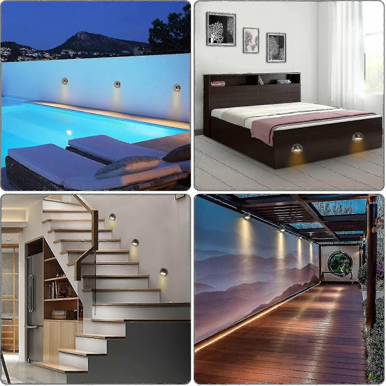 6 Pcs Deck Lights, Stair Lights With 12-36v Ac/dc, Landscape Step ...