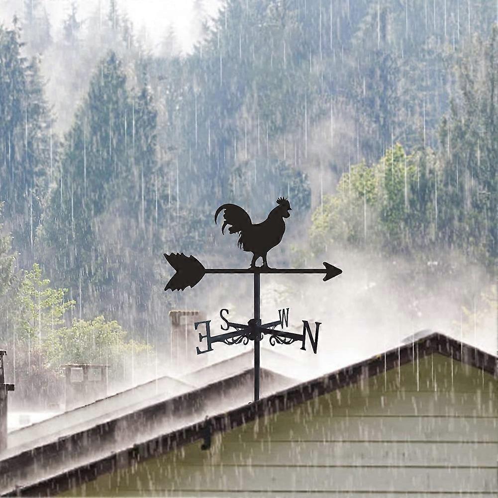 Rooster Cockerel Weather Vane Silhouette Wind Vanes Indicator Outdoors ...