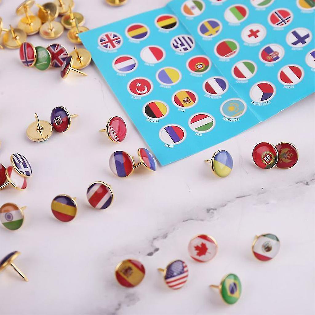 Push Pins National Flag Thumb Tacks Country Map Push Pins For Bulletin ...
