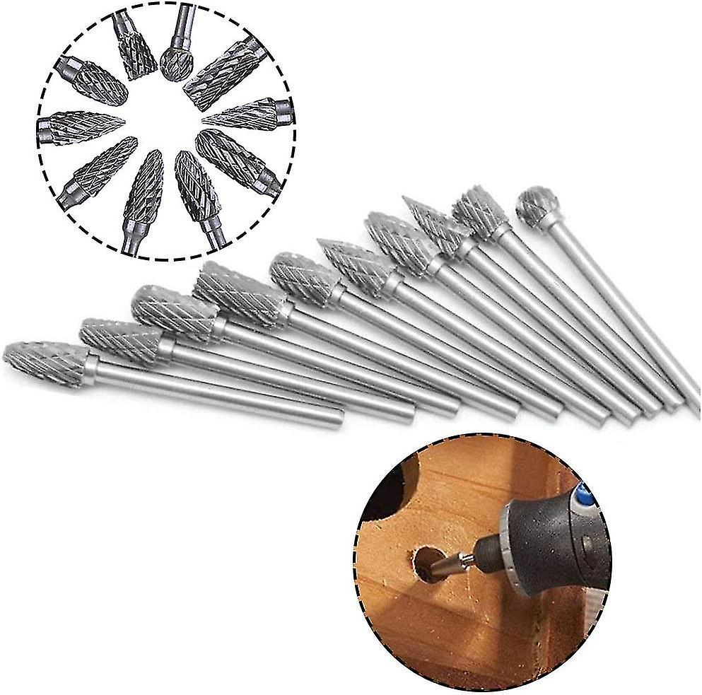 10pcs Tungsten Carbide Burres Rotary Burrs, Metal Burr Grinding Head ...