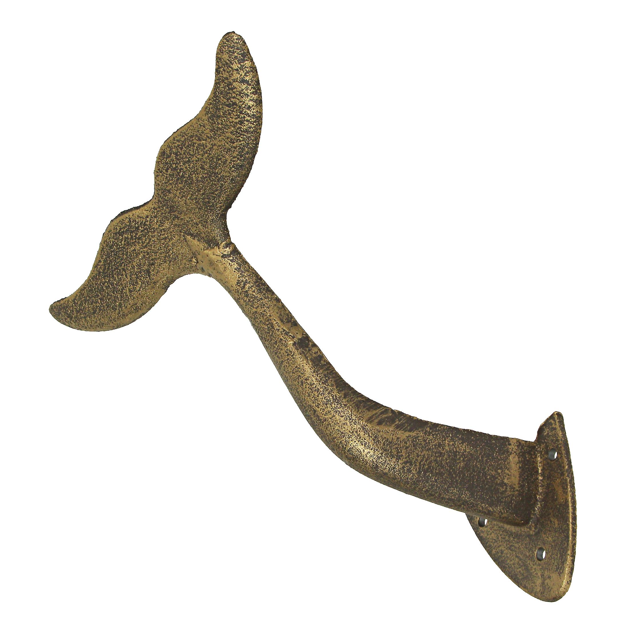 Bronze Finish Cast Iron Whale Tail Decorative Garden Hose Hanger Wall ...