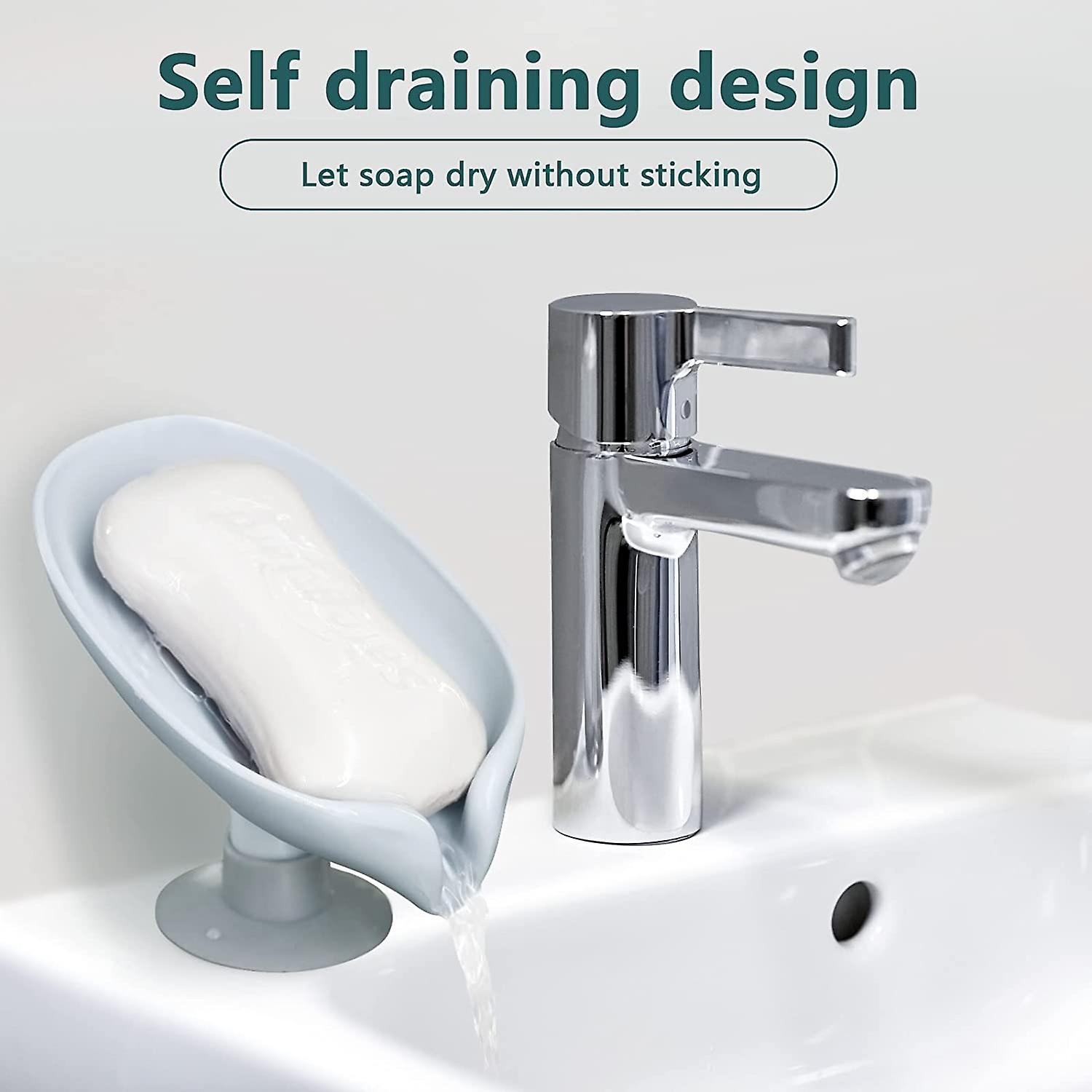 Soap Tray, Soap Dish, Self-Draining Soap Tray, Leaf Shaped Soap Box ...