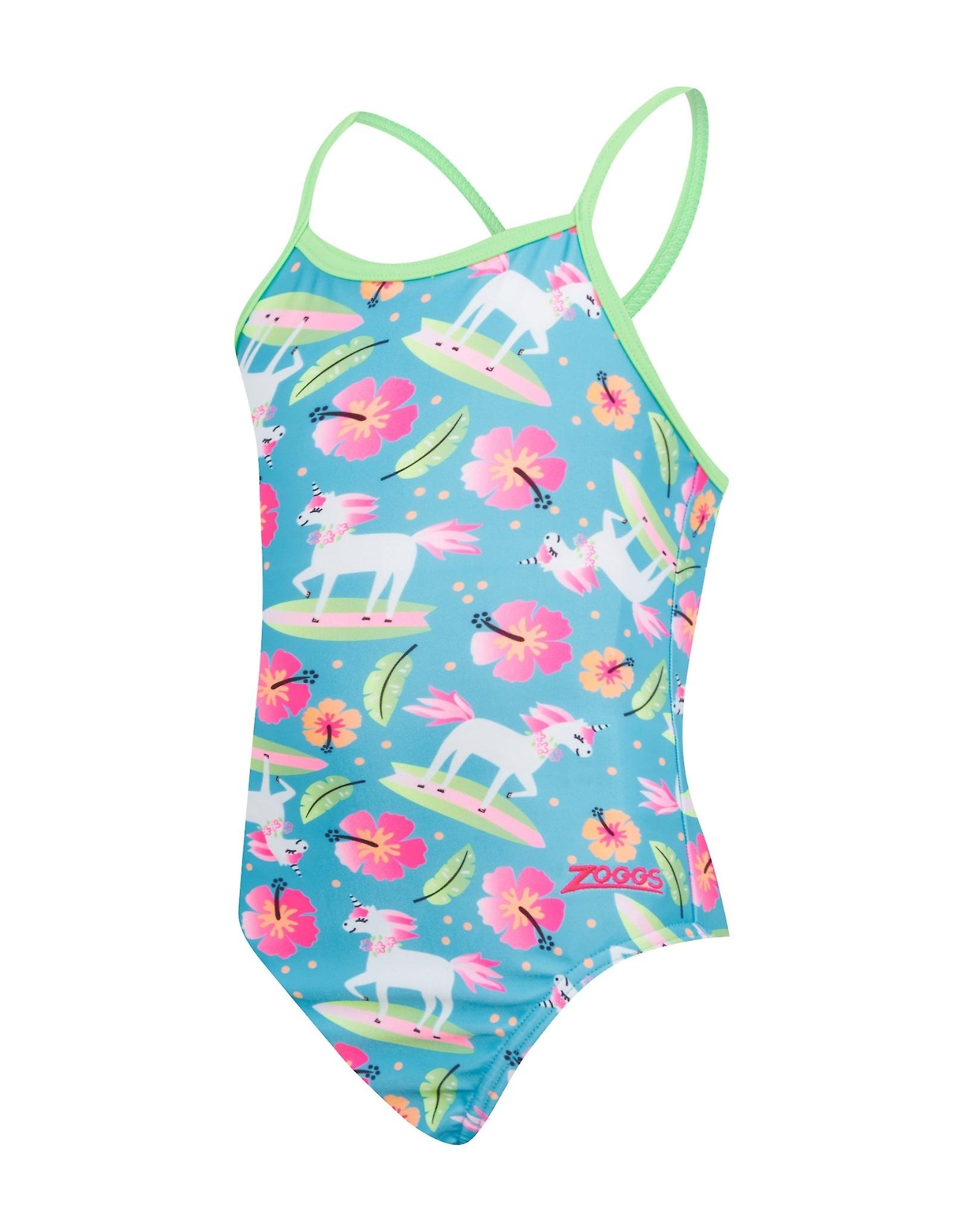 Zoggs Tots Girls Pegasus Crossback Swimsuit - Blue | Fruugo UK