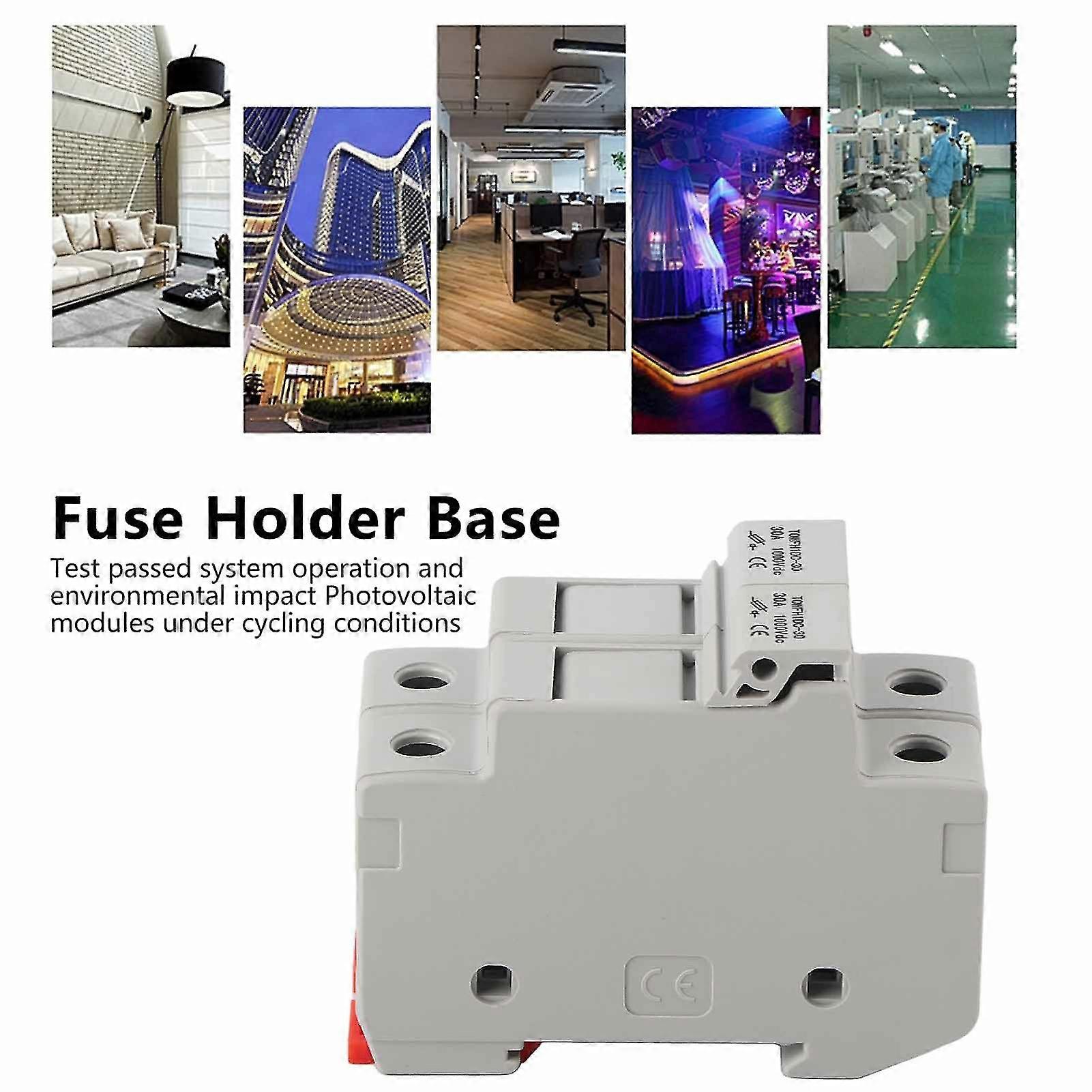 Fuse Holder Base 2 Pole DIN Rail Mount Power Distribution Control ...