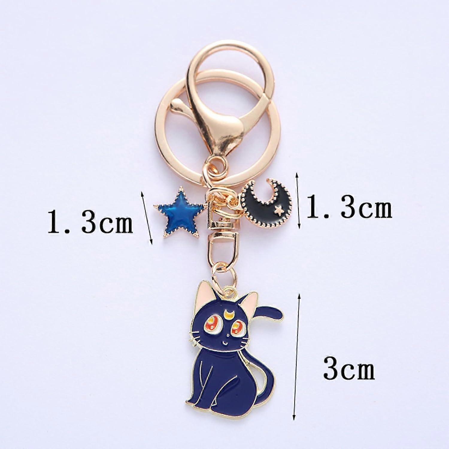 2PCS Sailor Moon Keychains, Cartoon Cute Magical Cat Keychain, Anime ...