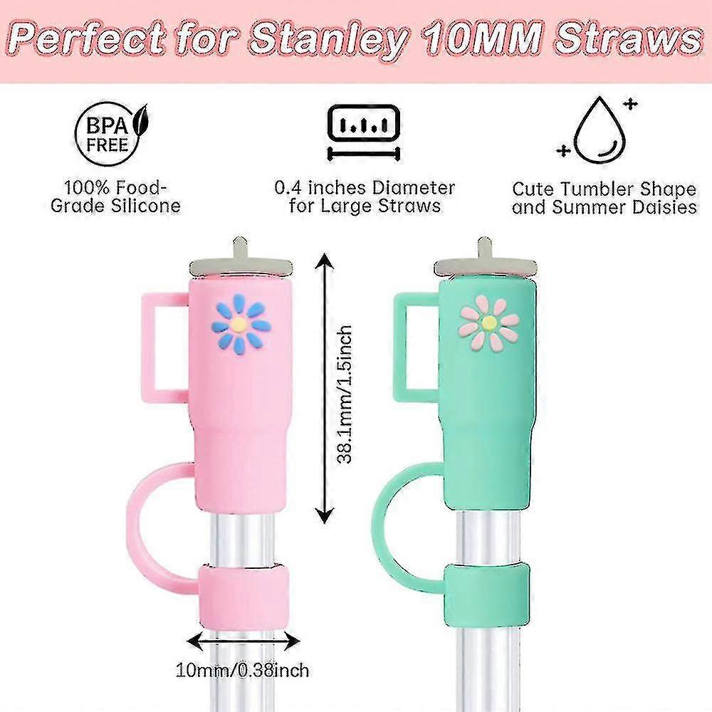 5pcs Straw Cover Cap For Stanley Cup, Silicone Straw Topper For Stanley ...