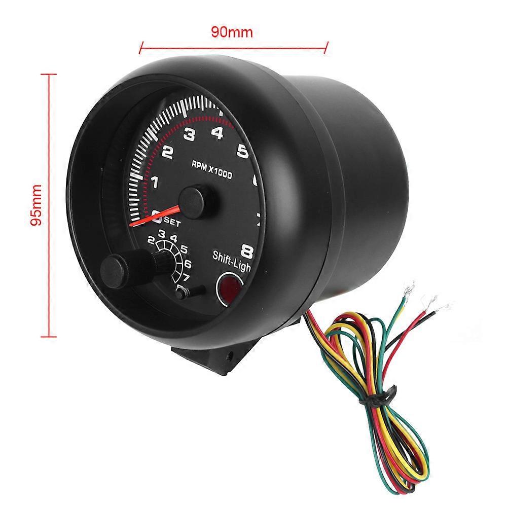 Car Meter 3.75 Inch 0-8000 RPM With LED Shift Light 12V Auto Gauge ...