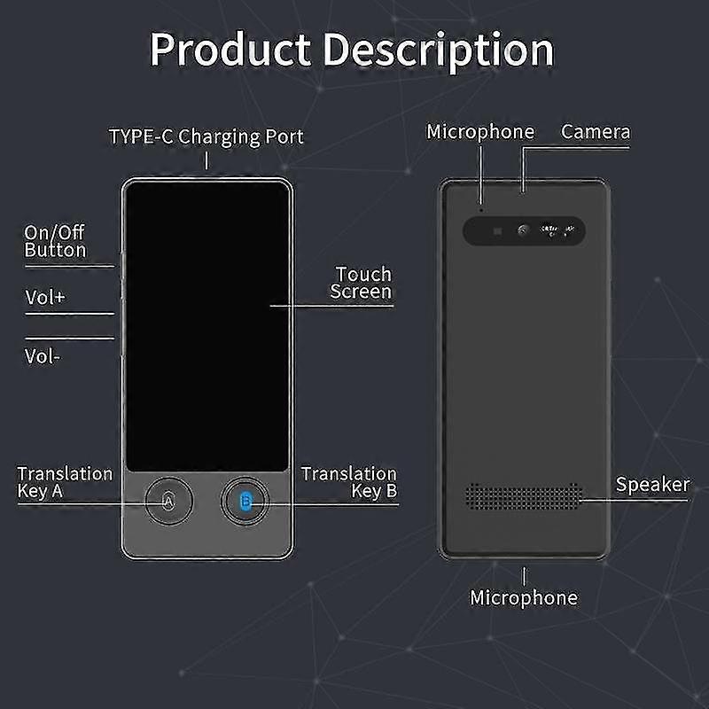 W12 Voice Translator 144 National Language Intelligent Real-time Translation Text Photo ...