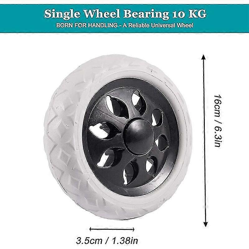 2 Pieces Replacement Rubber Shopping Cart Wheels, Plastic Trolley ...