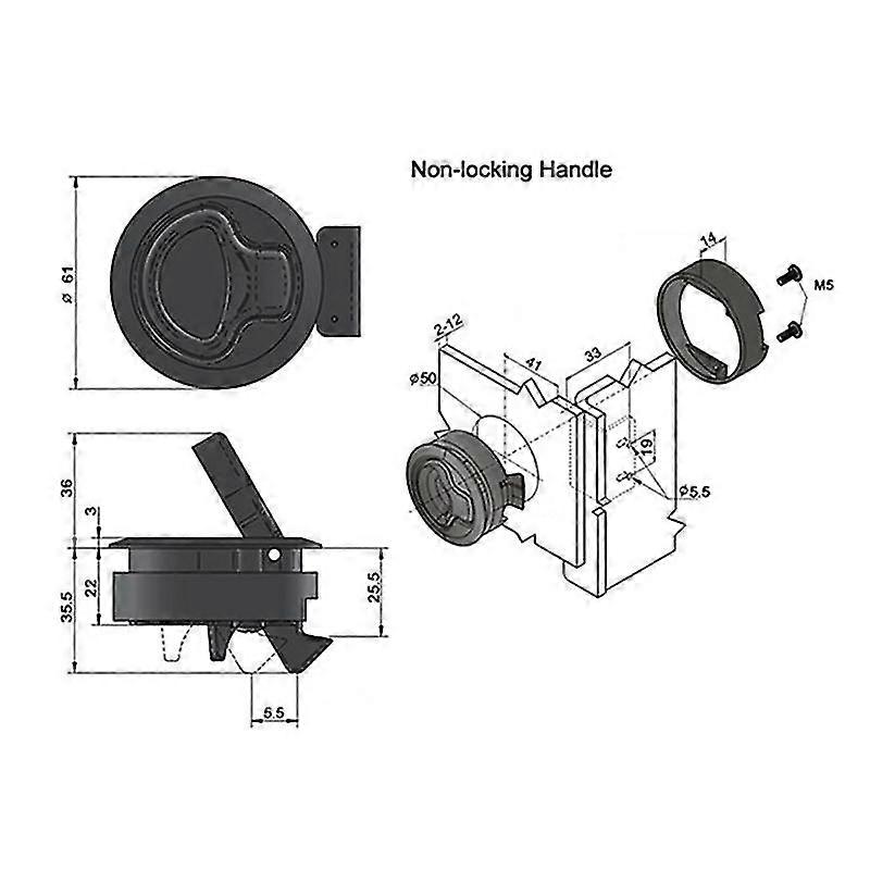 4pcs/set Round Pull Latch Lock Latch Hardware For Rv Yacht Boat Deck ...