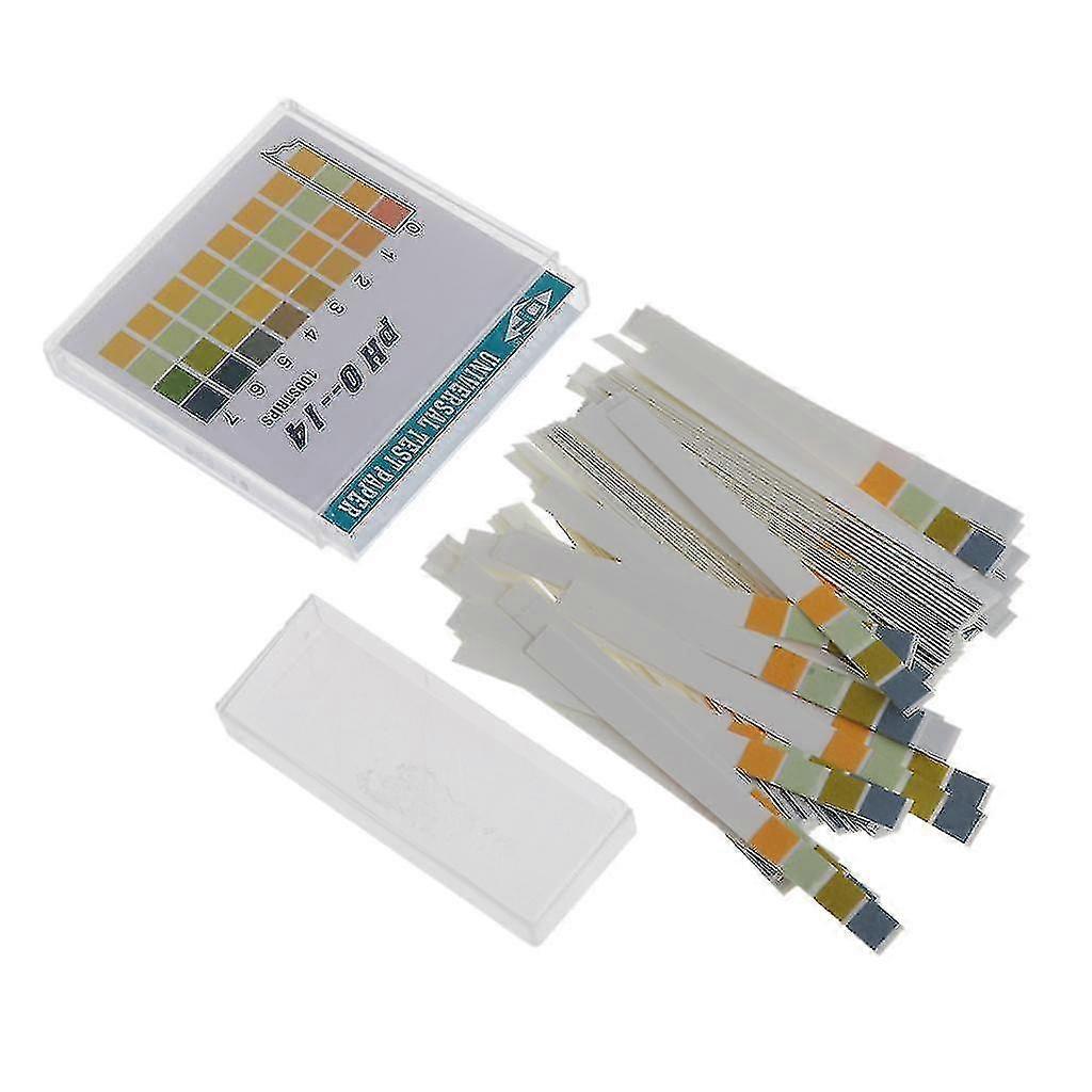 100 Strips 0-14 Ph Alkaline Acid Indicator Paper Water Saliva Litmus ...