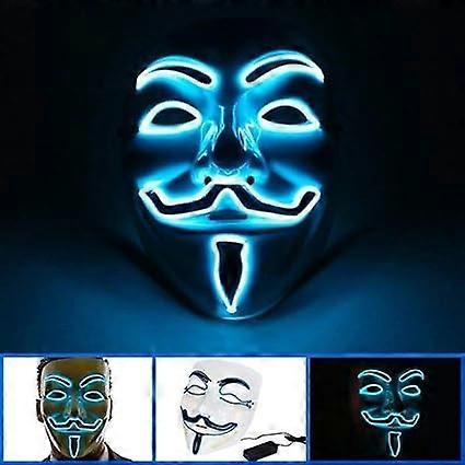 Anonymous Hacker Face Mask - Light Up Halloween Glow Mask for Vendetta ...