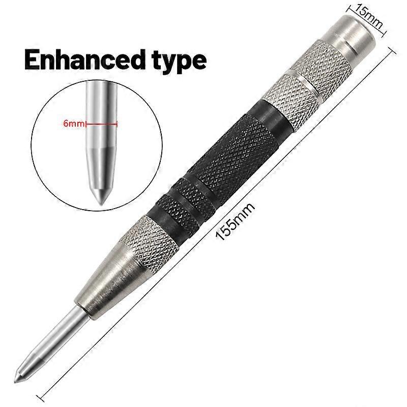 Super Strong Automatic Center Punch - 6 inch Black Steel Spring Loaded ...