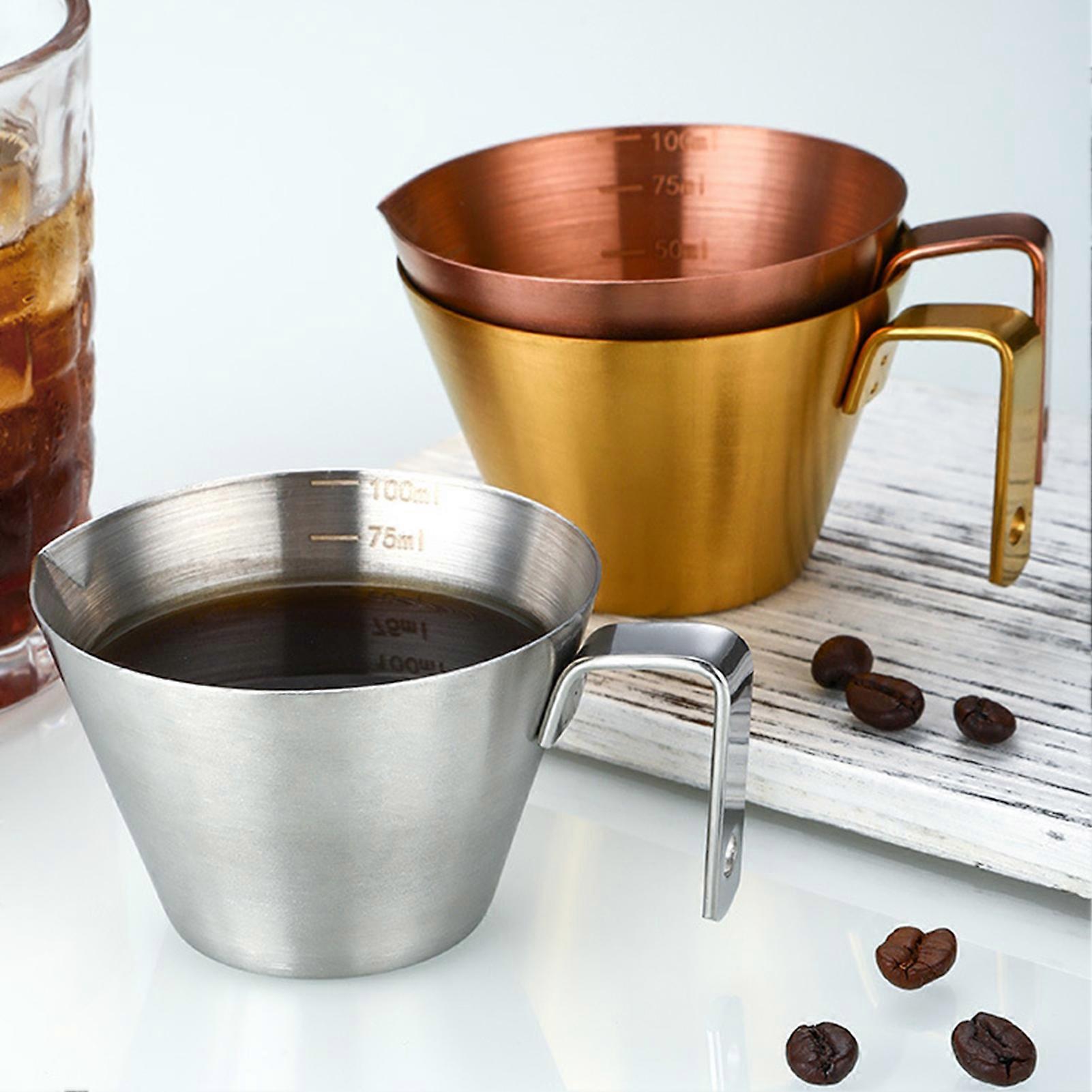 Stainless Steel Espresso Measuring Cup with Scale 100ml Capacity Mini ...