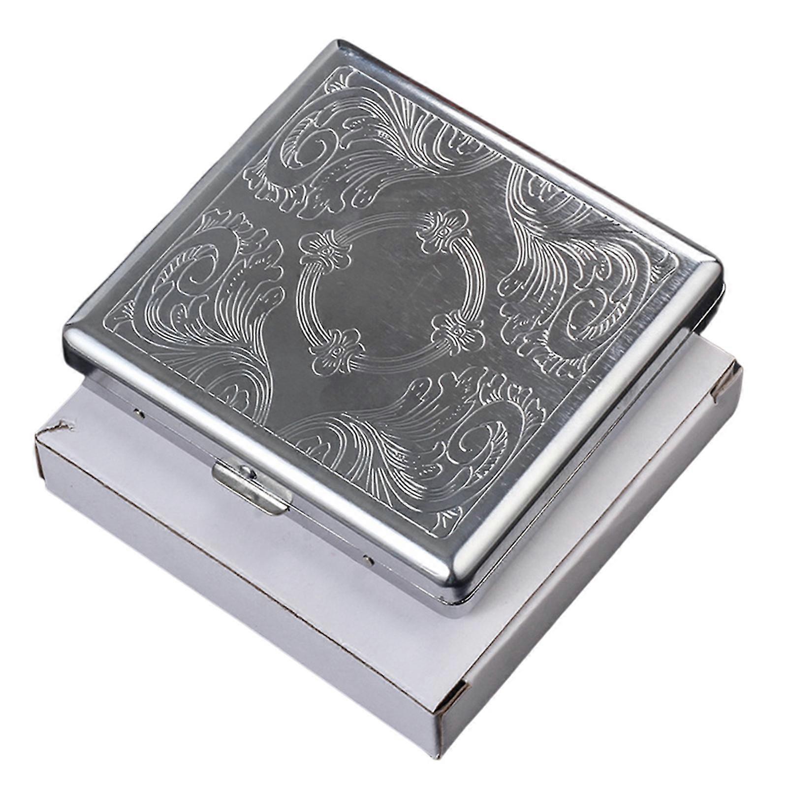 Stainless Steel Embossed Cigarettes Case Portable Drop-resistance ...