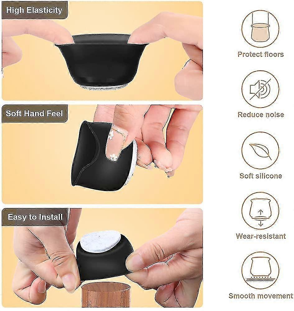 Chair Leg Protectors,24 Pcs For Hardwood Floors.silicone Chair Leg-hibn ...