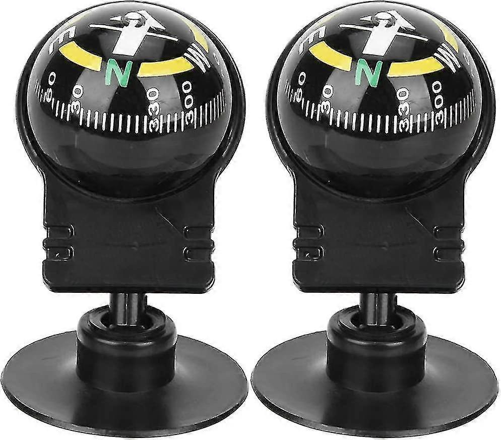 Vehicle Ball Compass, 2 Pieces Portable Car Compass Guide Ball Suction ...