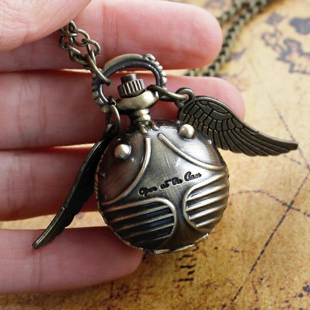 Golden Snitch Ball Shaped Quartz Pocket Watch Fashion Sweater Angel ...