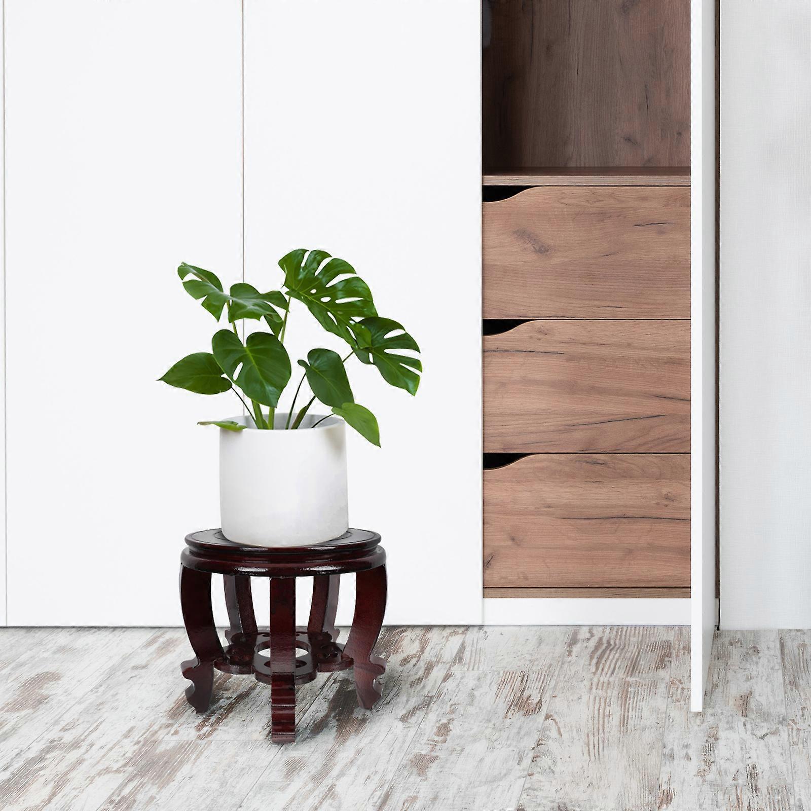 Flower Display Stand Wooden Fishbowl Stand Round Wood Stool Vintage ...