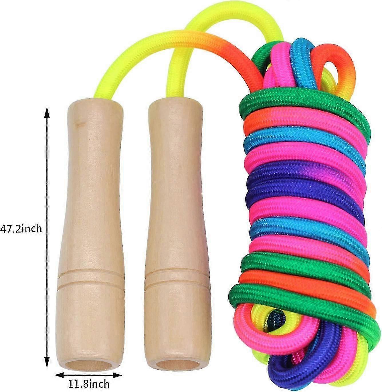 16ft Kids Long Jump Rope, 1 Pack Double Dutch Jump Rope with Wooden ...