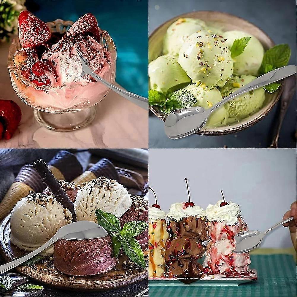 6PCS SquareHead Stainless Steel Spoons, Ice Cream Spoons, Arithmeticn ...