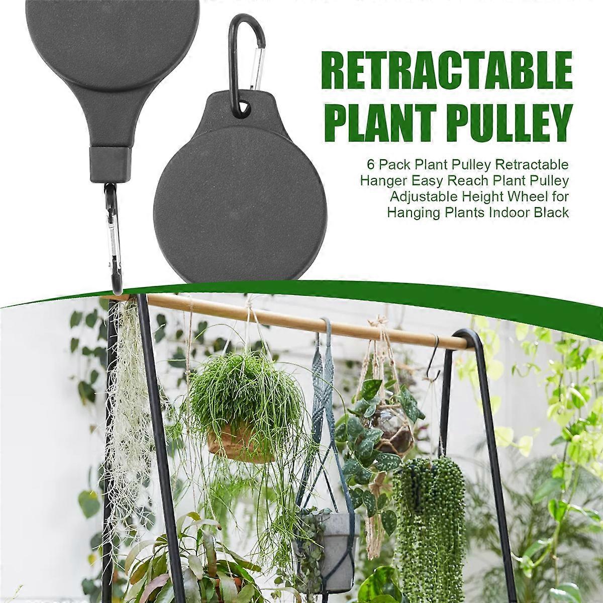 6 Pack Plant Pulley Retractable Hanger Easy Reach Plant Pulley ...
