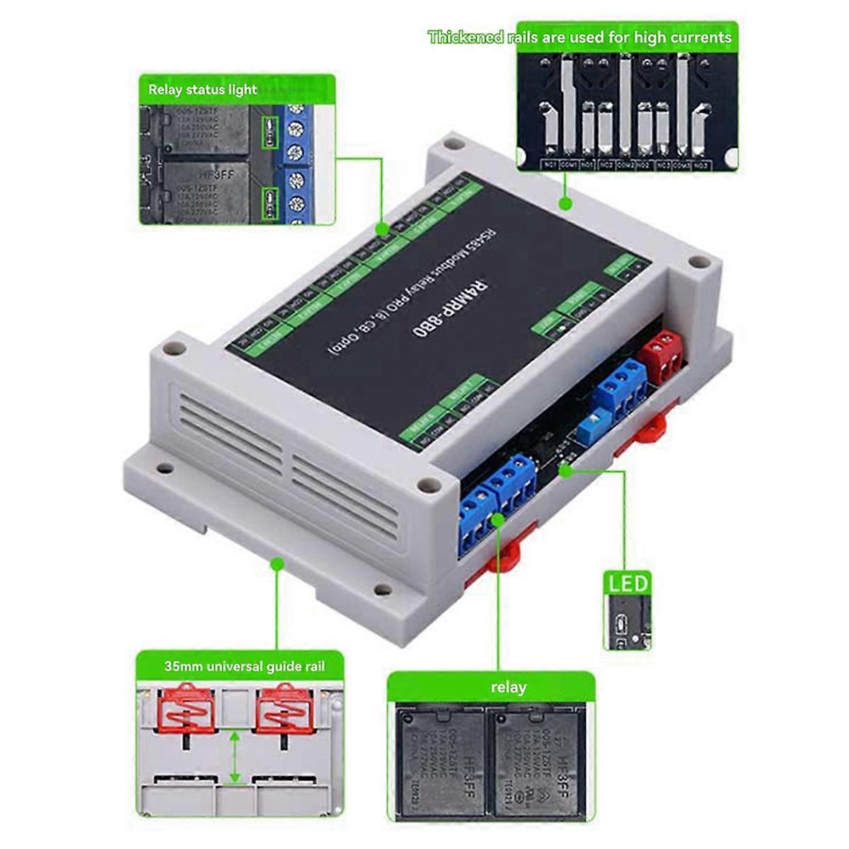 Industrial Grade 8CH Relay Module RS485 Interface Relay Modbus RTU ...