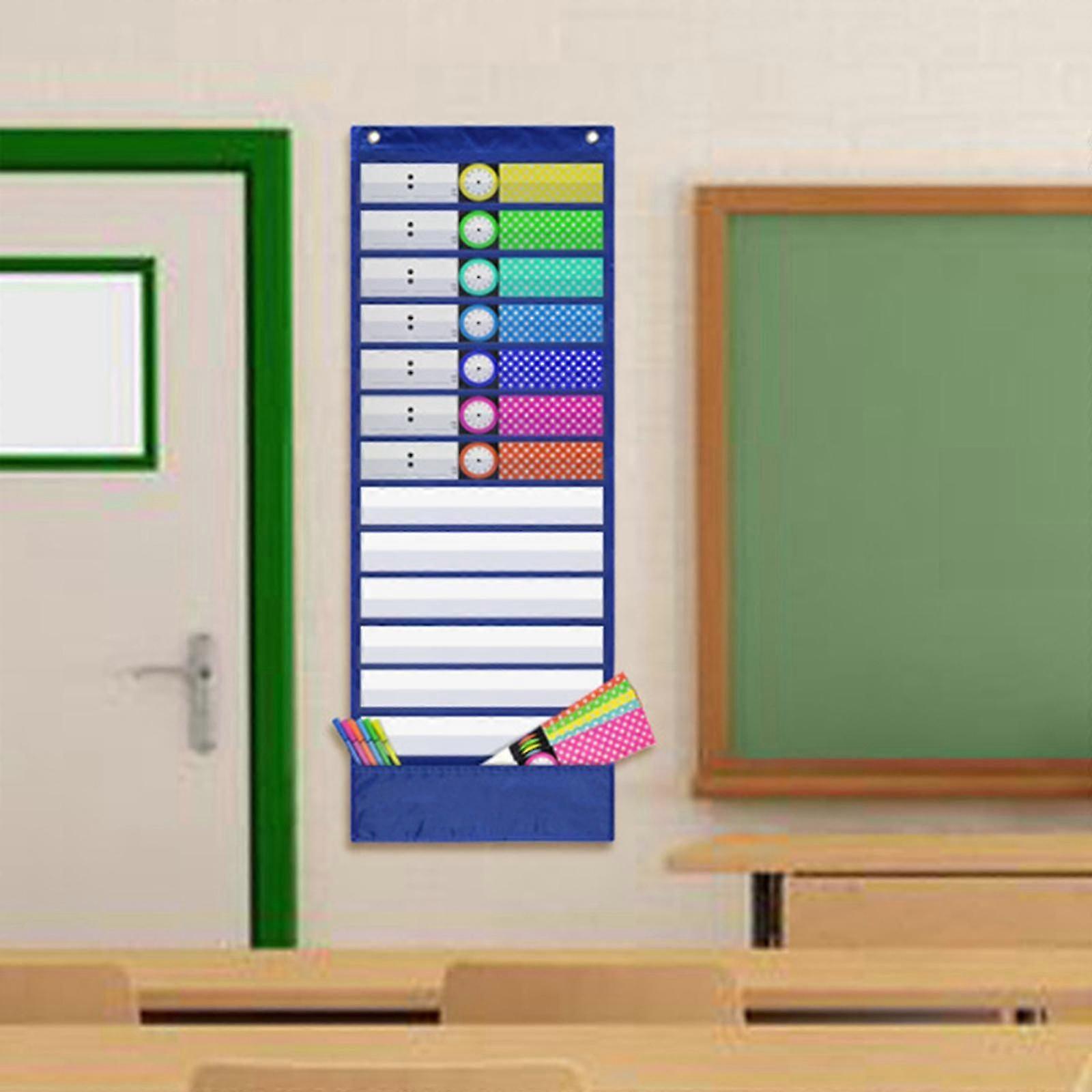 Classroom Pocket Charts Wall Hanging Teaching Chart Clear Pouch ...