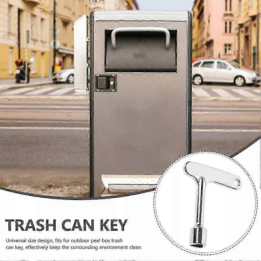 2Pcs Outdoor Trash Bin Lock Key Metal Lock Trash Can Key Peel Box Waste ...
